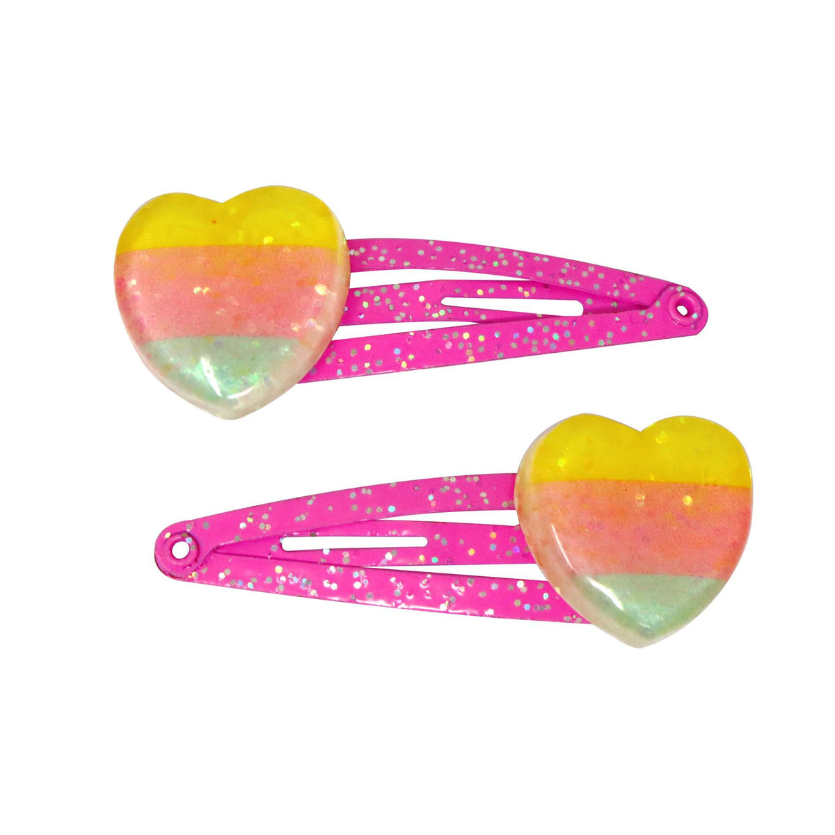 Rainbow Heart Hair Clips – Pink Poppy B2C USA